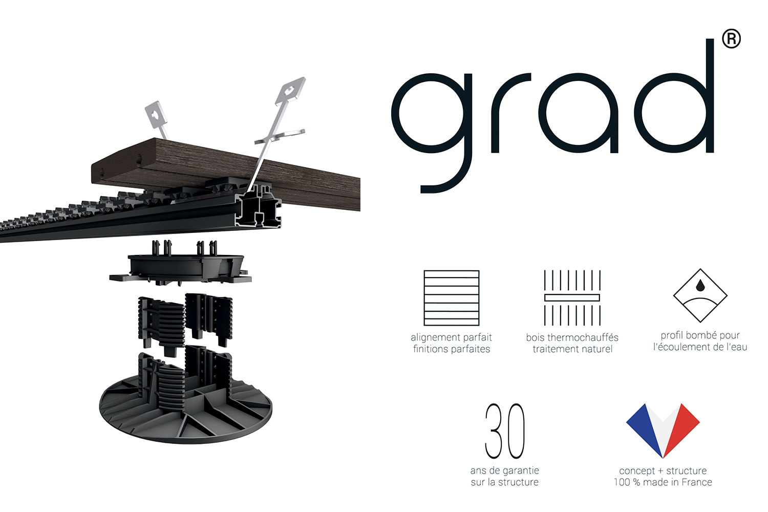 Grad Concept : Système de fixation invisible pour terrasse bois